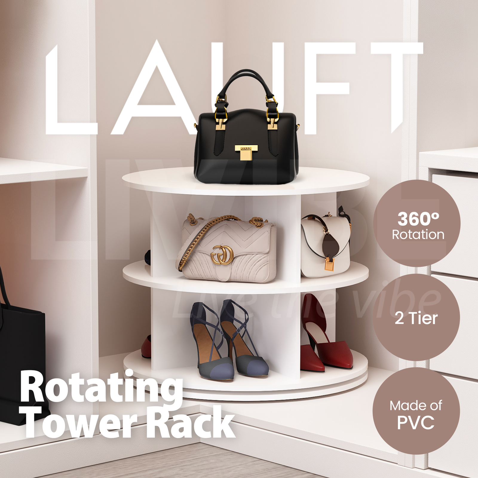 360 Swivel Rotating Shoe Rack Tower Book Storage Organizer Display Stand