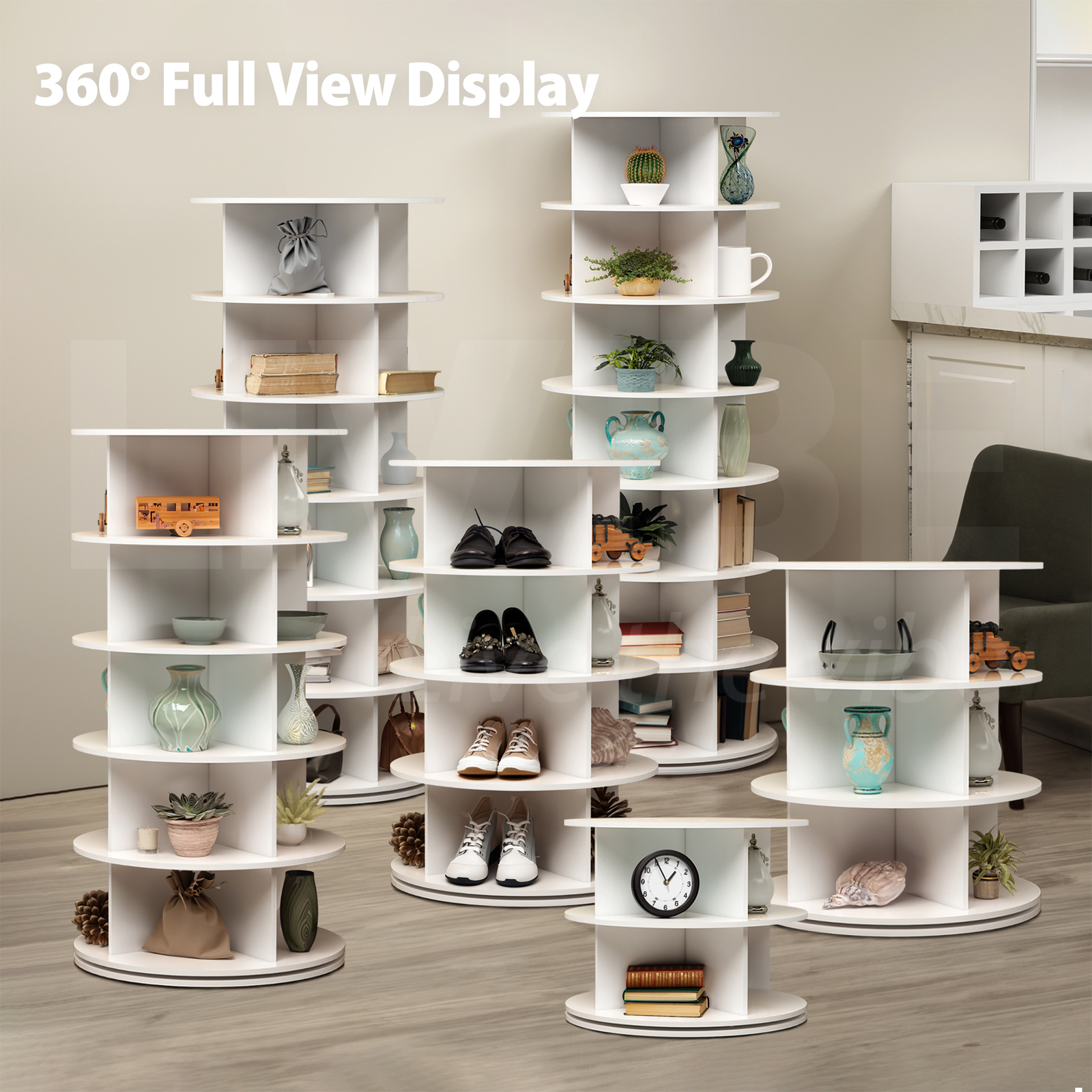 360 Swivel Rotating Shoe Rack Tower Book Storage Organizer Display Stand
