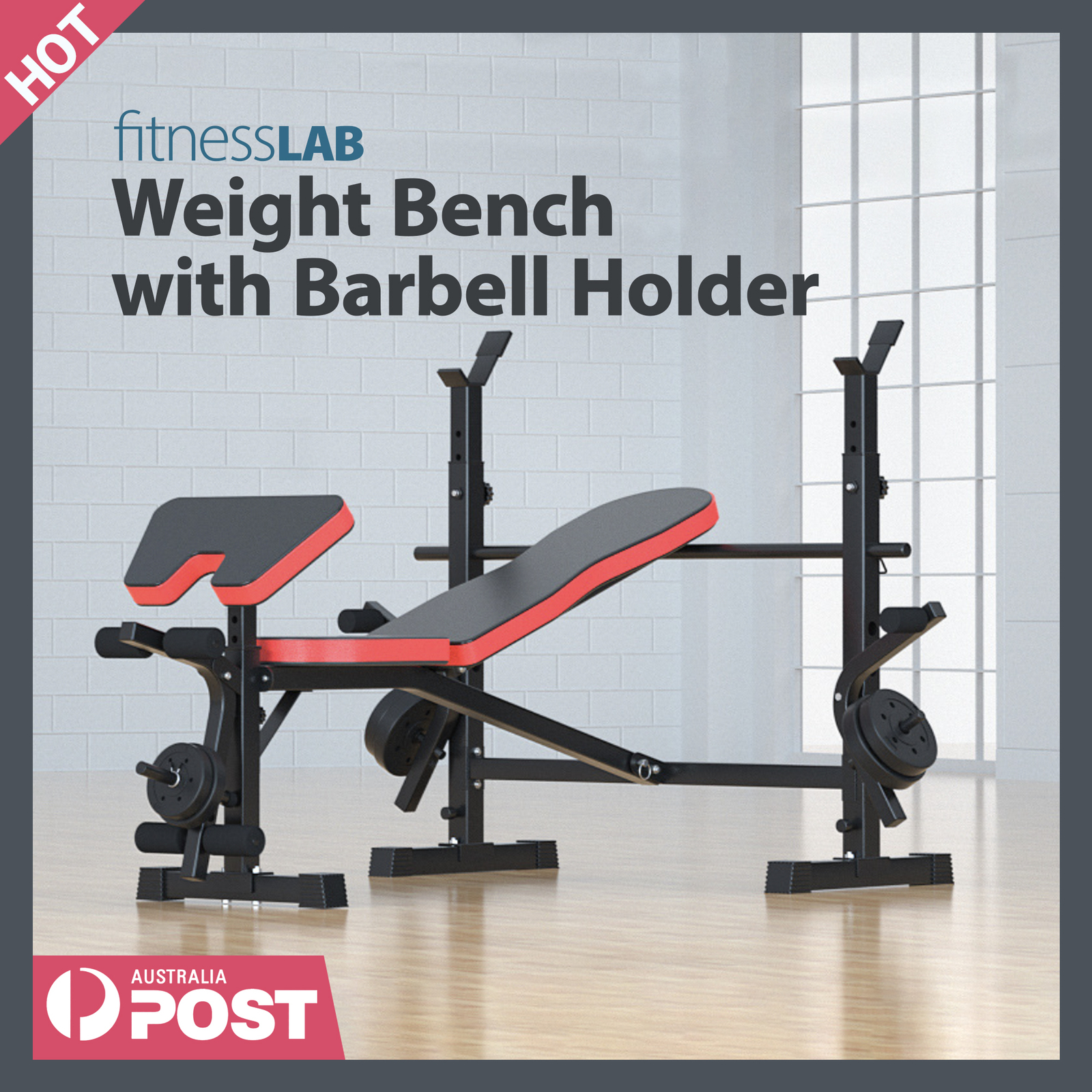 FitnessLab Back Adjustable Weight Bench Press Multi-station Fitness ...