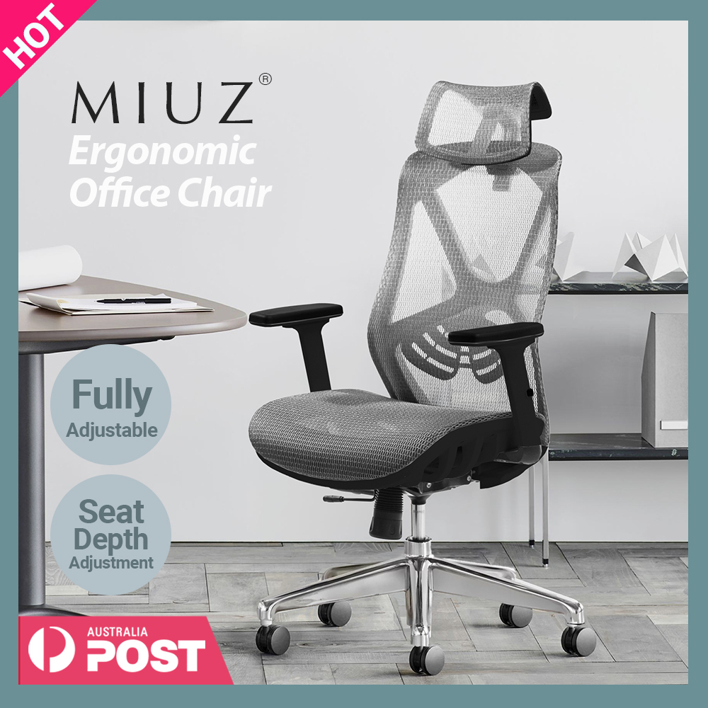 MIUZ Ergonomic Mesh Office Chair Executive Chairs Study Computer Gaming ...