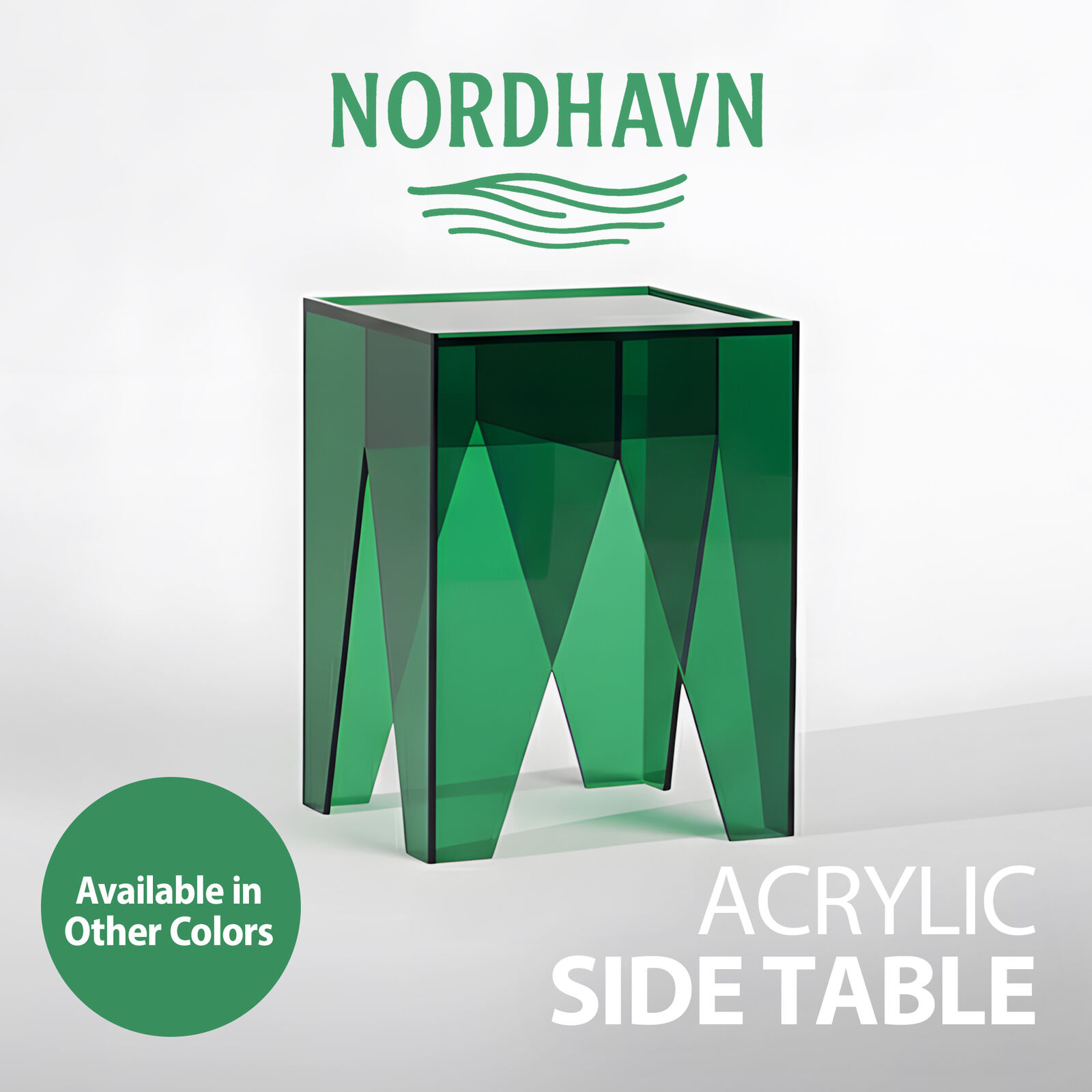 Modern Green Acrylic Bedside Table, Nightstand Coffee End Table ...