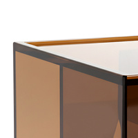 Modern Brown Acrylic Bedside Table, Nightstand Coffee End Table ...