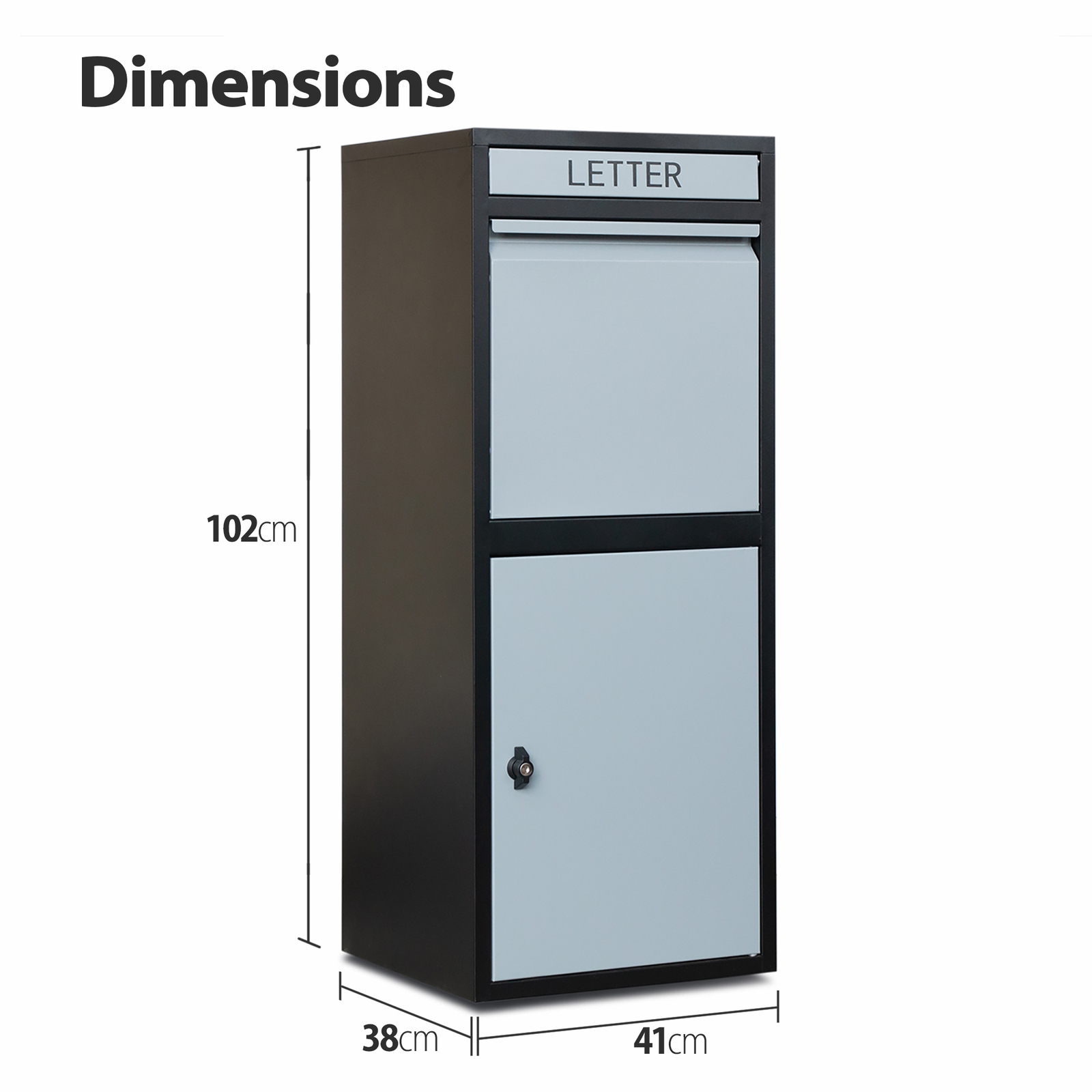 Glasshaus Post Parcel Letter Box Package Mailbox Safe Drop Lockable ...