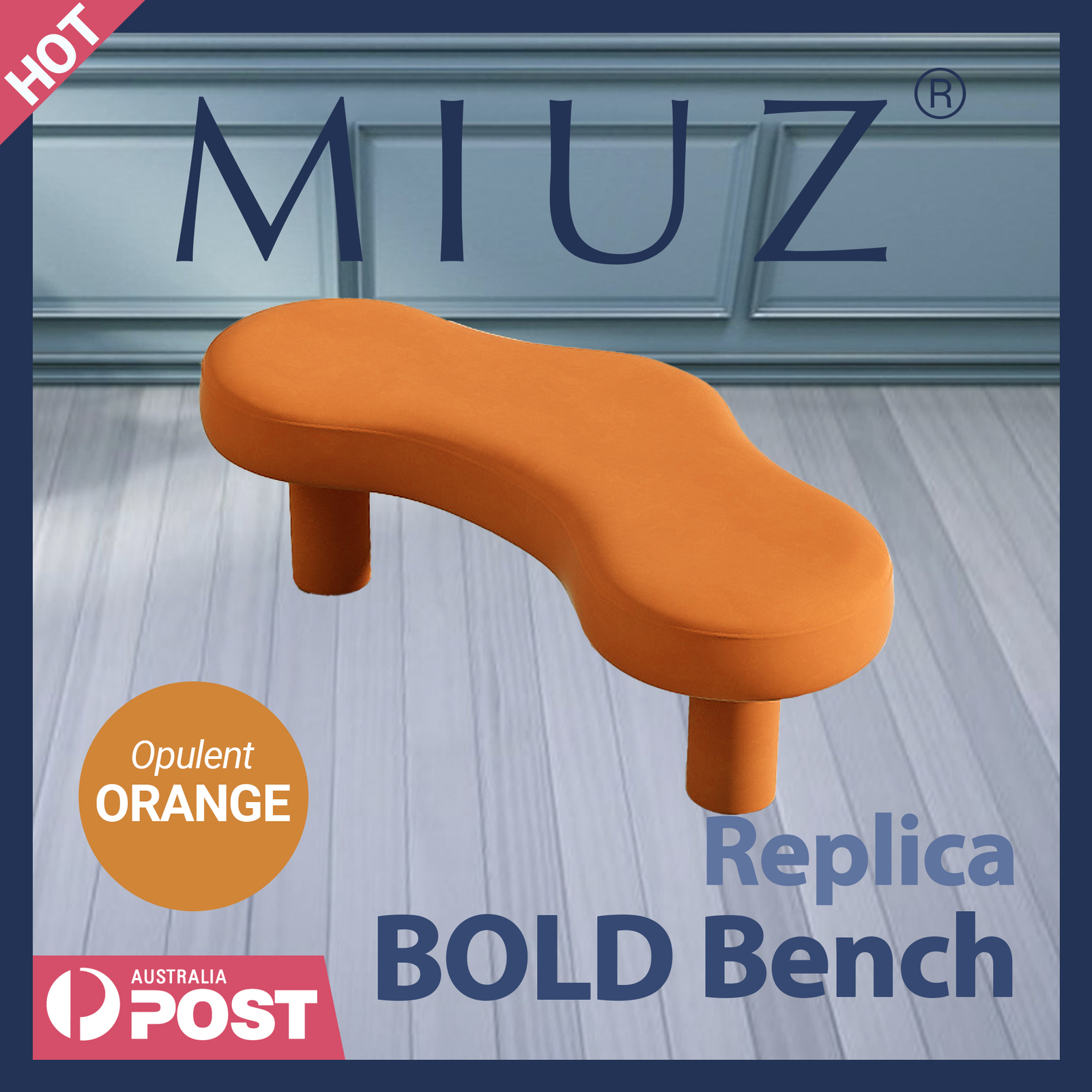 Orange entryway bench store