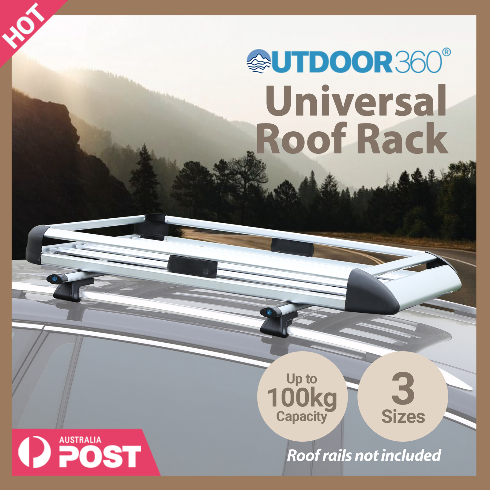 OUTDOOR360 Universal Car Roof Rack Cross Bars Basket Luggage Carrier ...