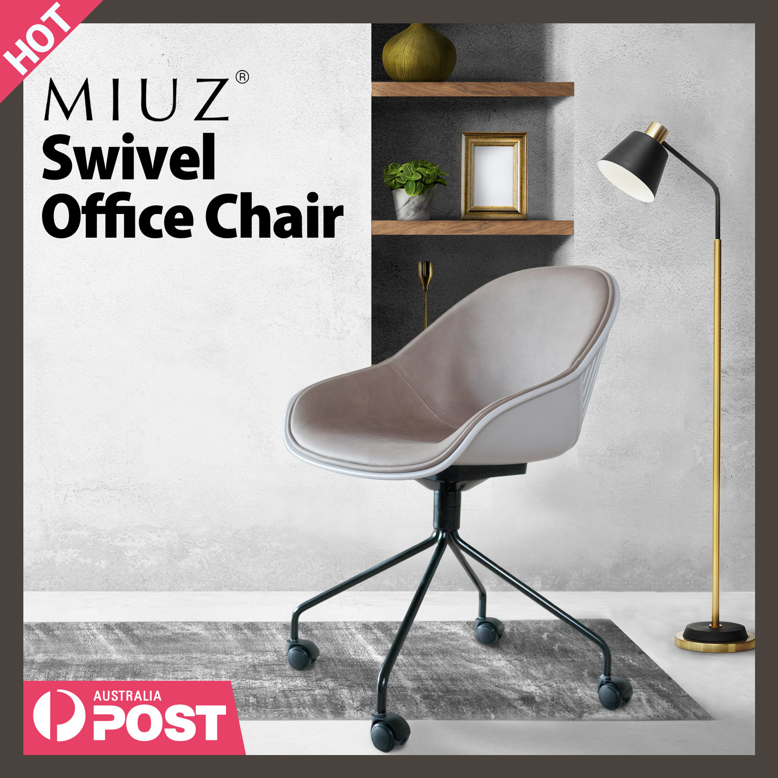 MIUZ Office Chair Swivel Tub Chair Faux Leather Ergonomic Desk Chair ...