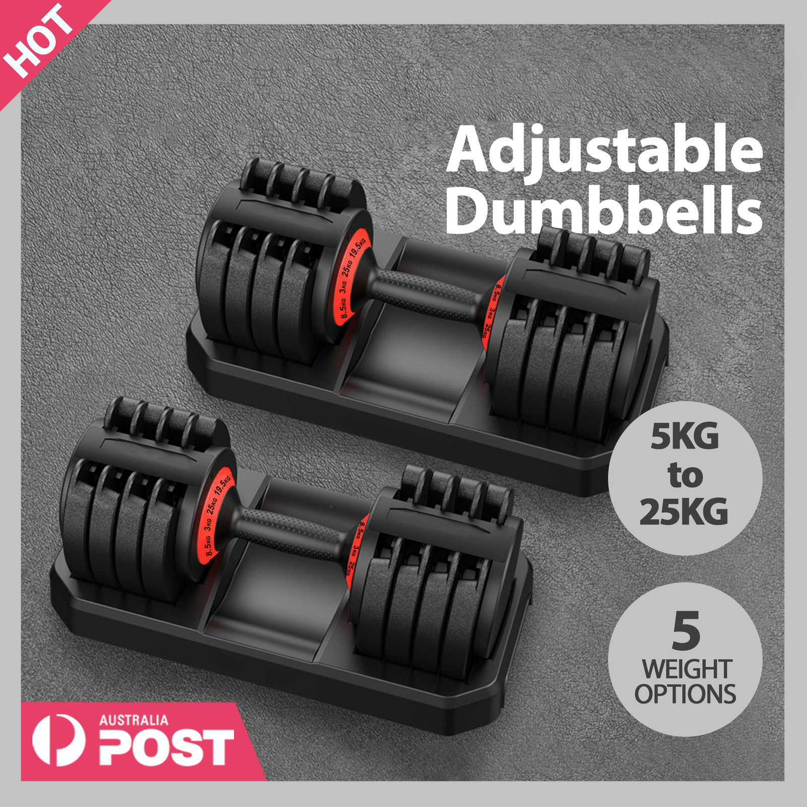 FitnessLAB 25kg or 32kg Adjustable Dumbbell Dumbell GYM Exercise ...