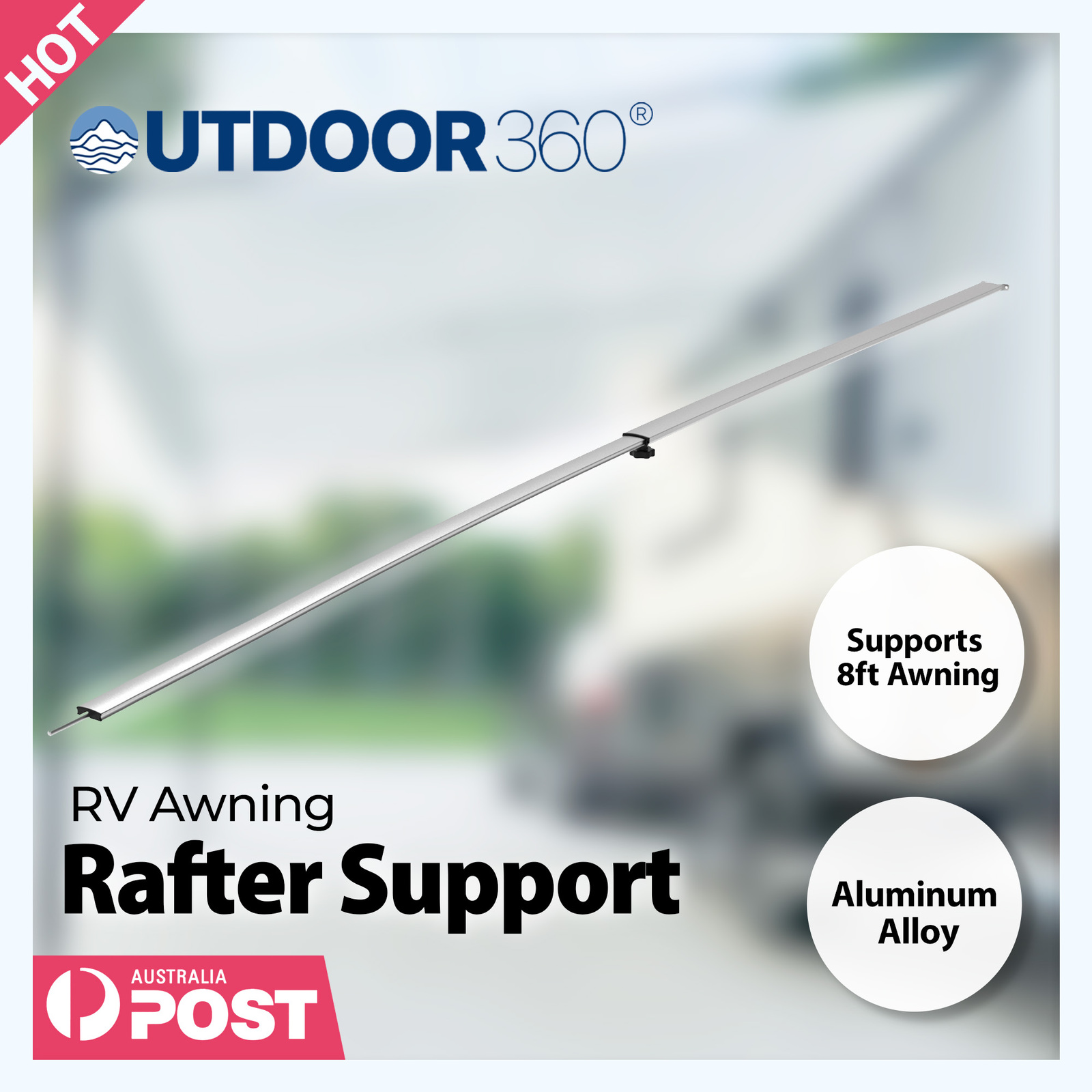 OUTDOOR360 RV Awning Rafter Center Support Beam For RV Camper Aluminum ...