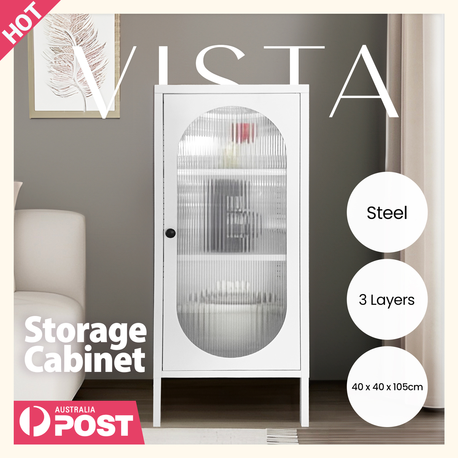 3 Layer Cabinet Storage Organizer Shelves Steel Kitchen Sideboard Shelf ...