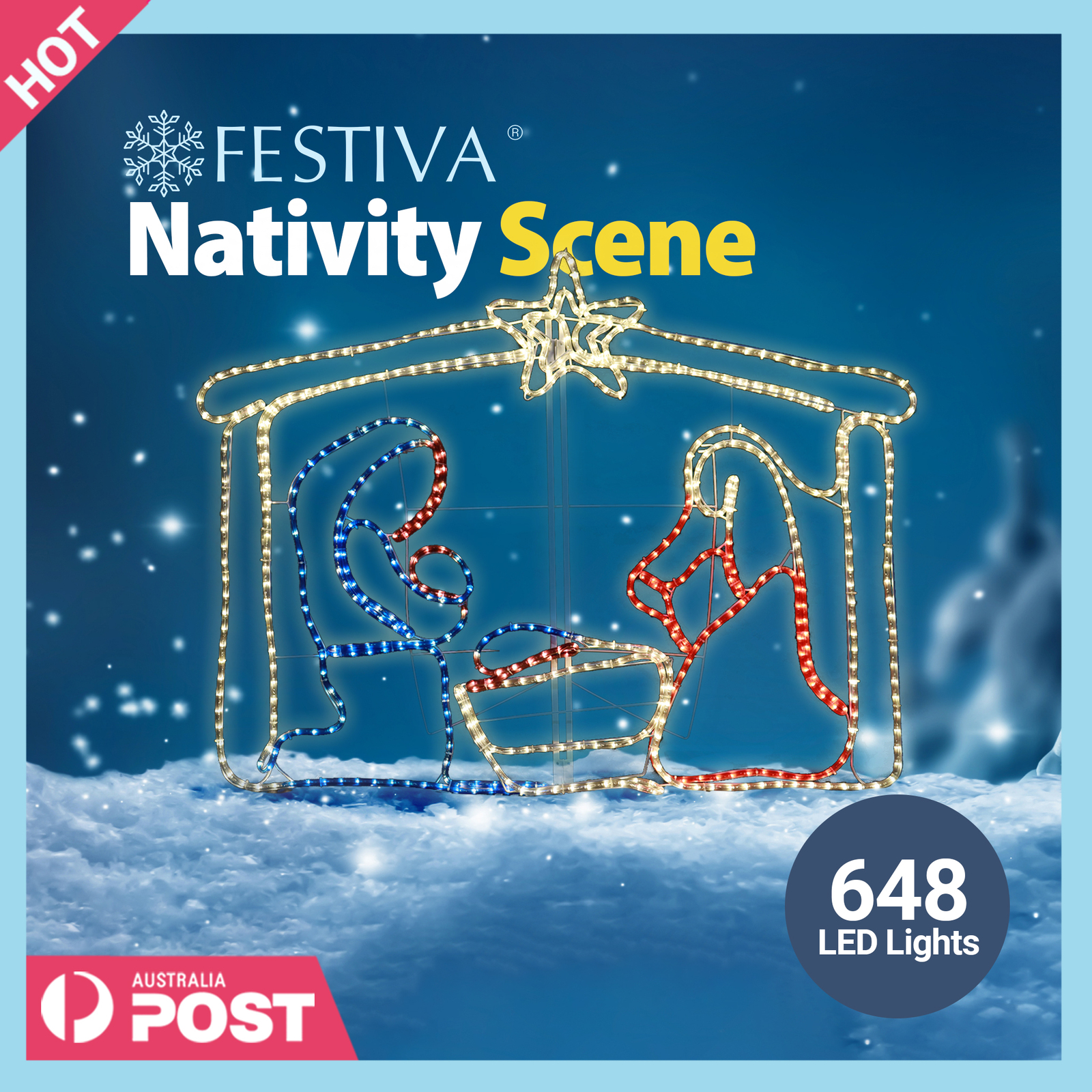 Festiva Christmas Motif Lights Led Santa Reindeer Rope Xmas Indoor ...