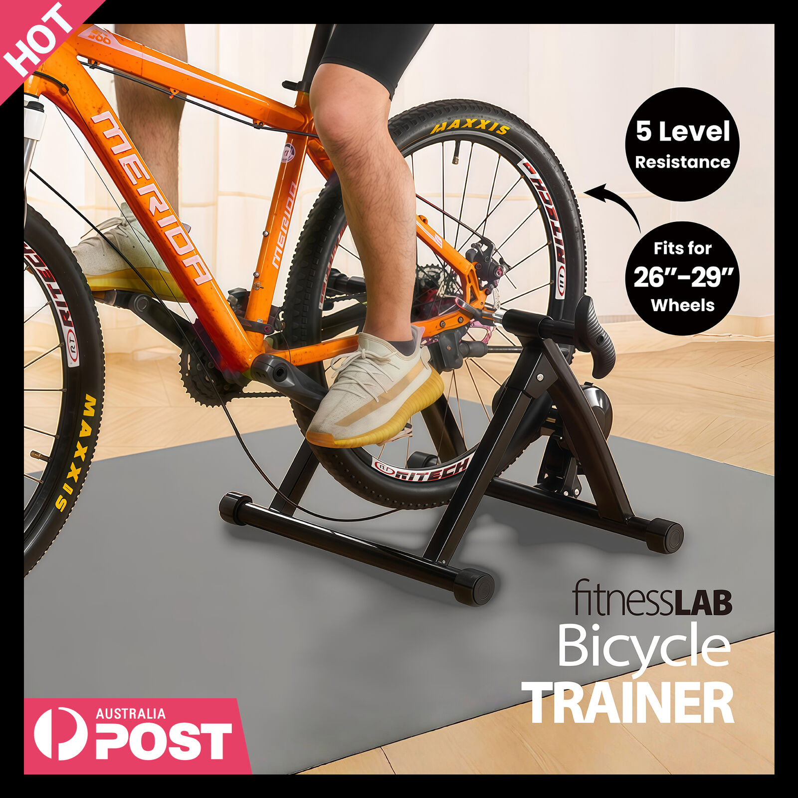Portable Indoor Bicycle Trainer Stand Magnetic Cycling Exercise Bike ...