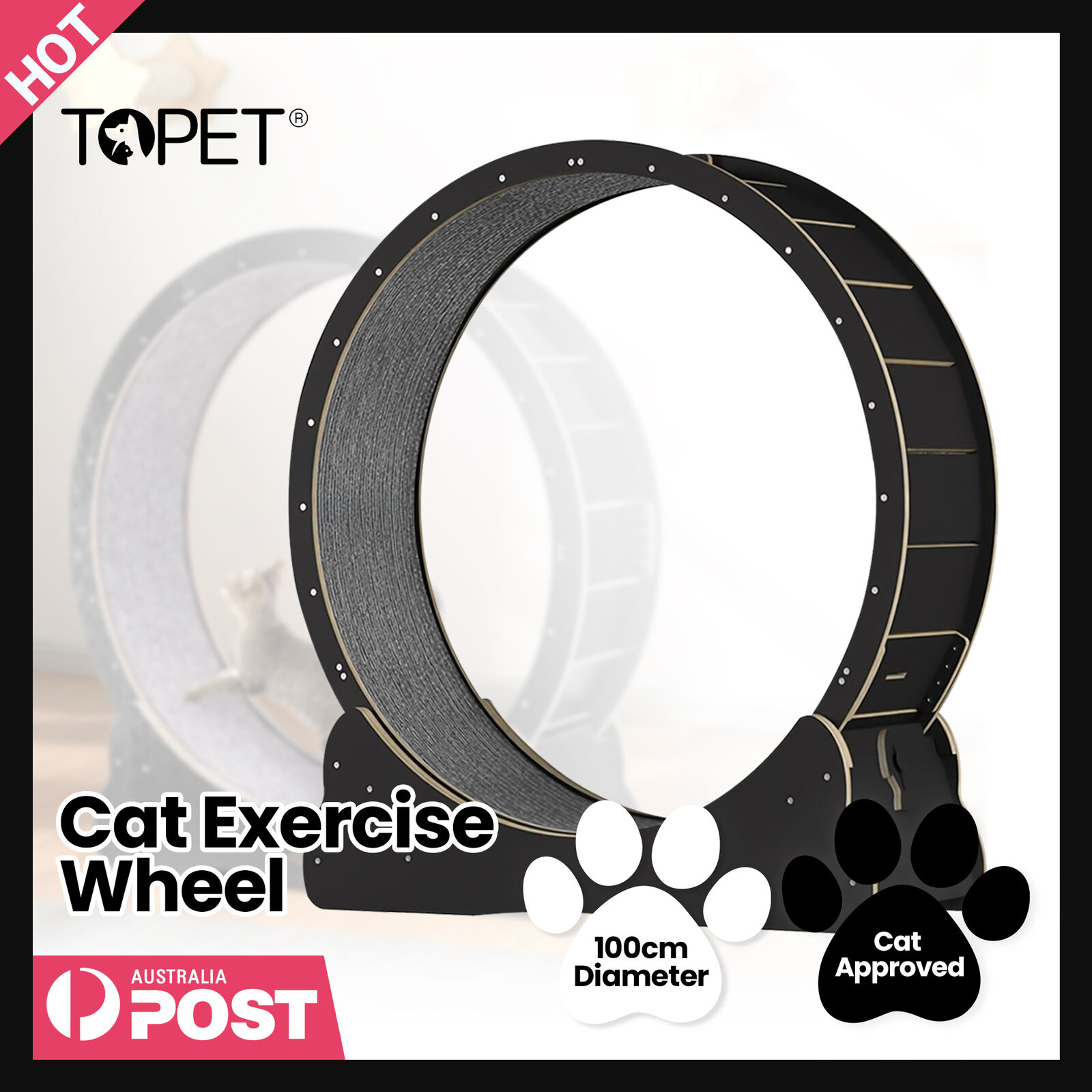 Cat Exercise Wheel Toy Running Exerciser Treadmill Scratcher Board ...