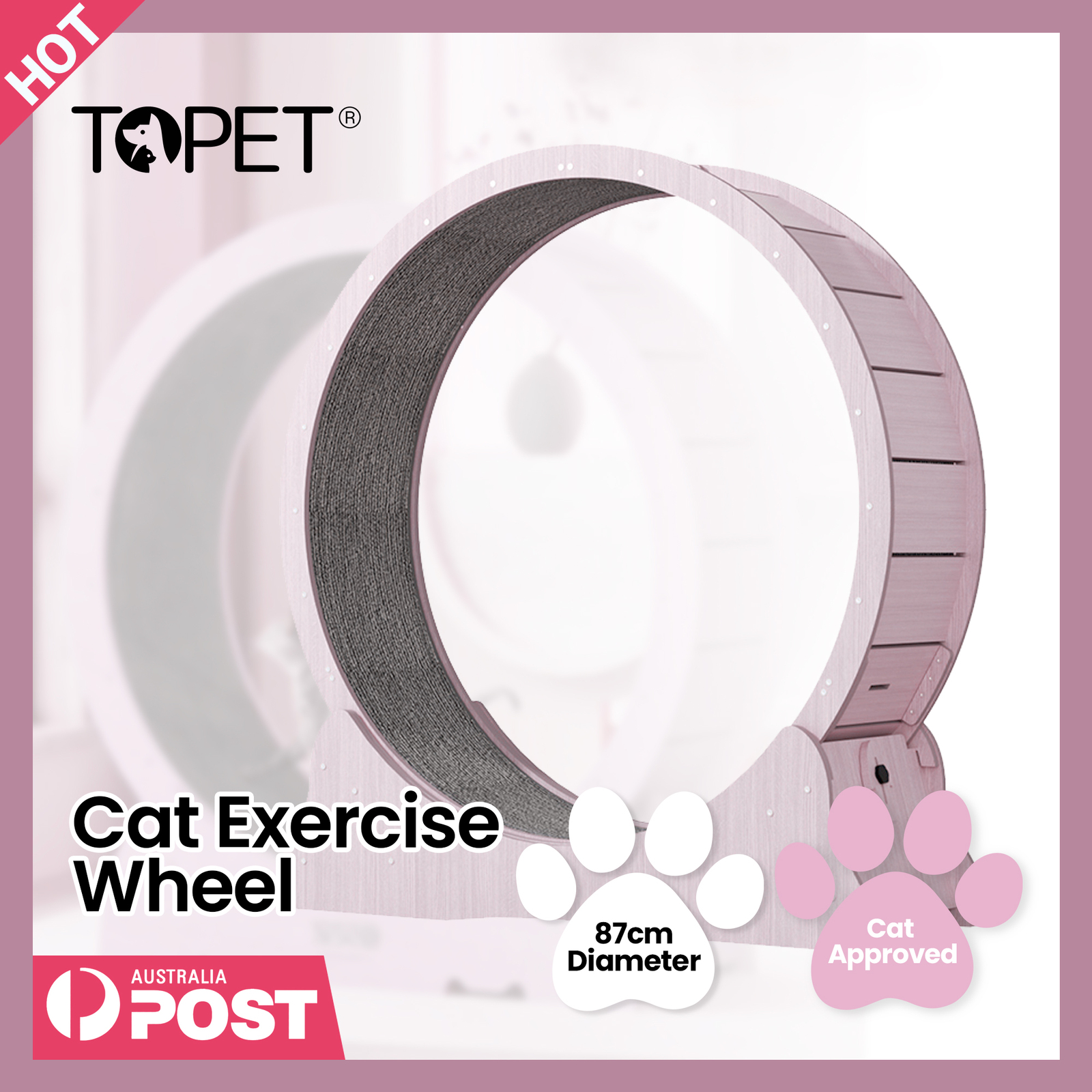 Cat Exercise Wheel Toy Running Exerciser Treadmill Scratcher Board ...