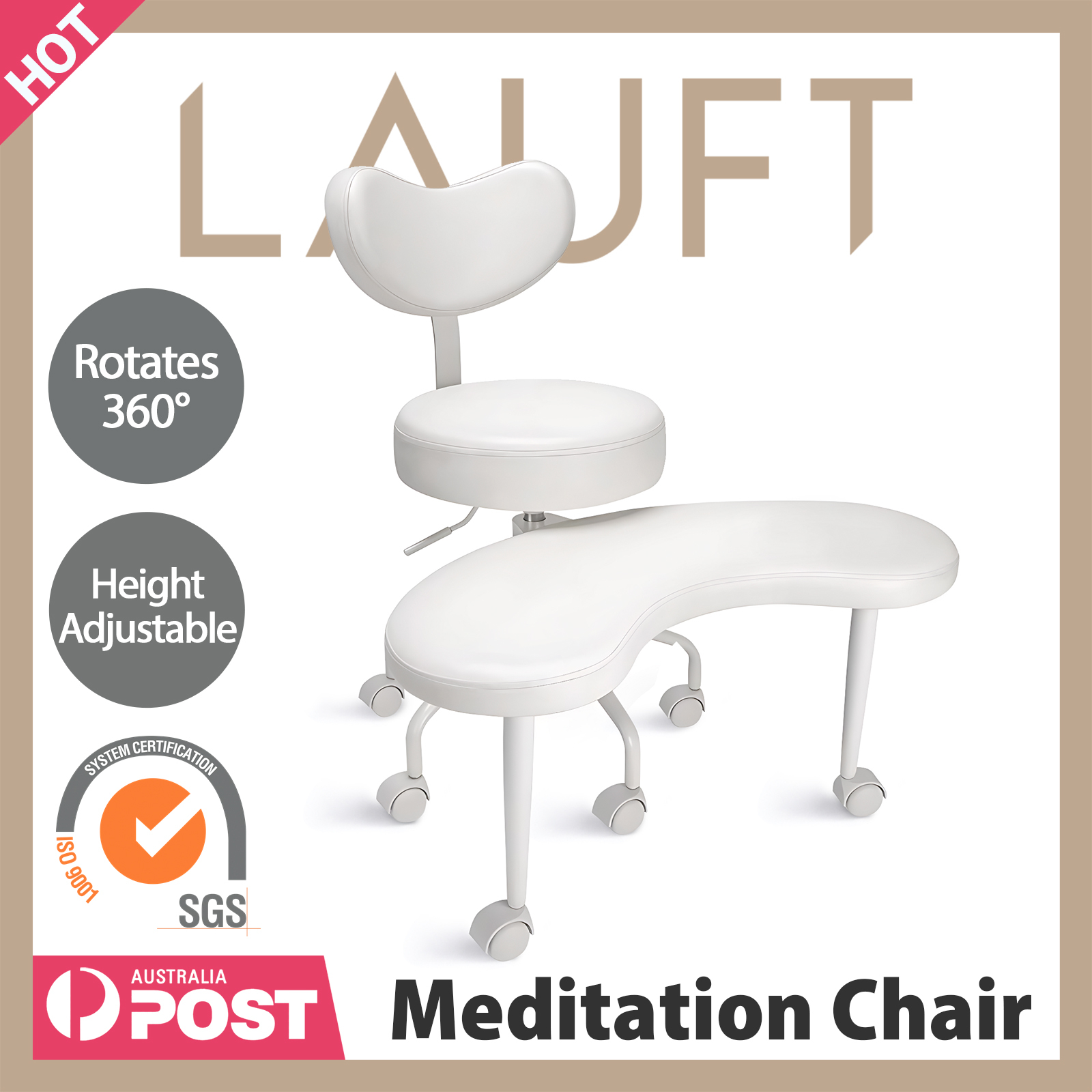 White Criss Cross Legged Meditation Chair ADHD Chair with Lumbar ...