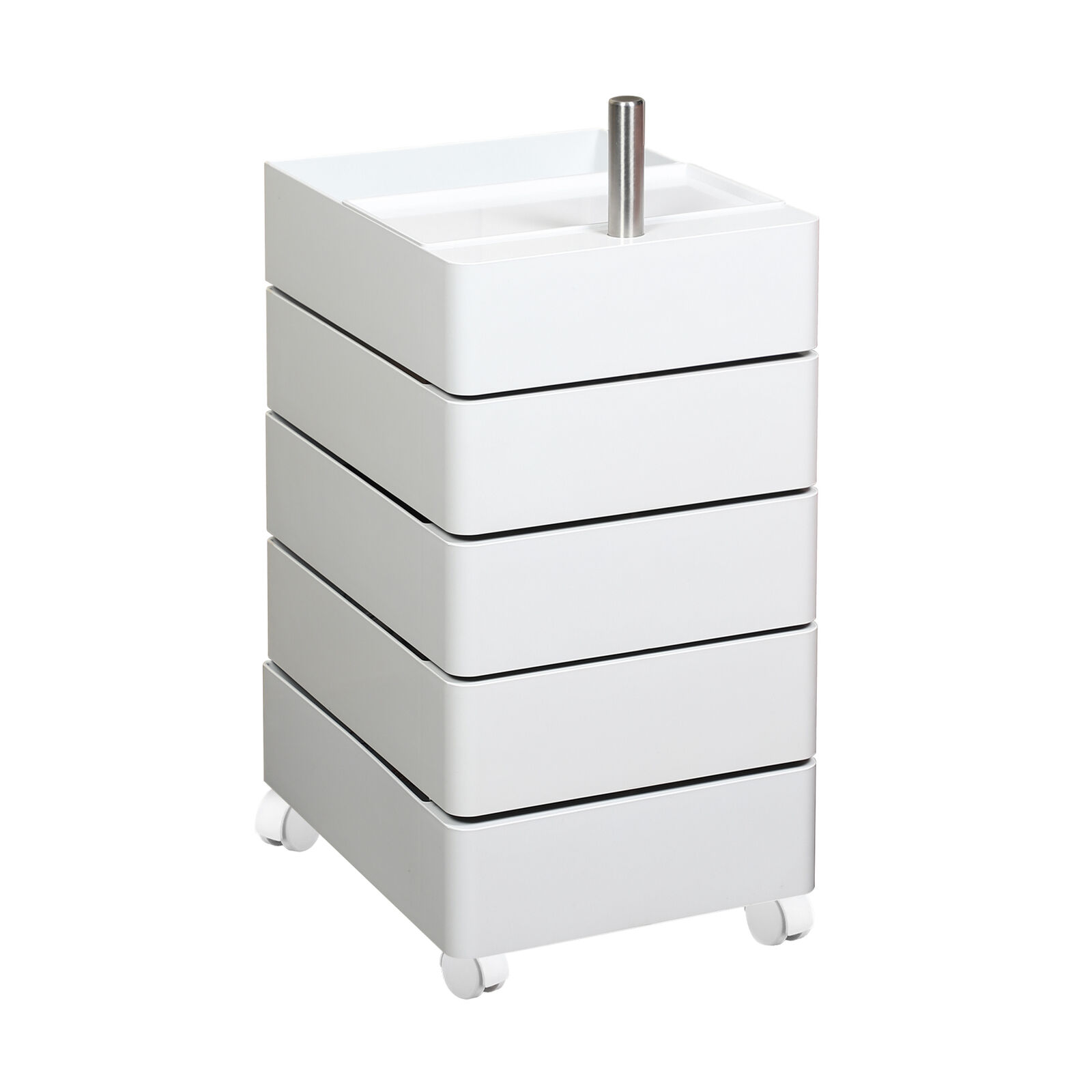 360 Rotating 5 Layer Bedside Table Shelf Movable Swivel Cube Storage Box