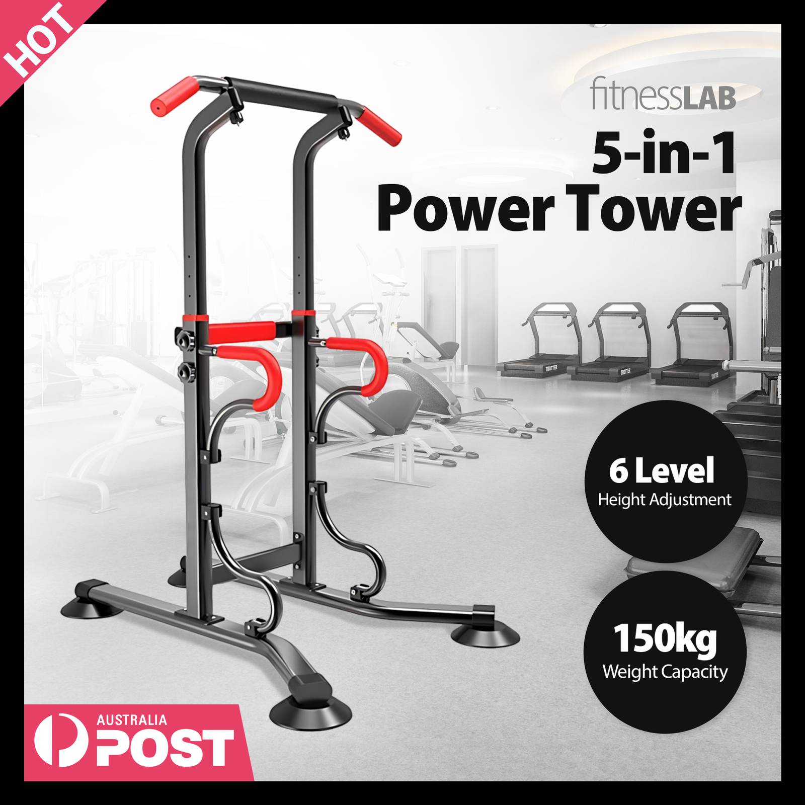 Power Tower Chin Up Bar Push Pull Up Weight Bench Gym Work Station