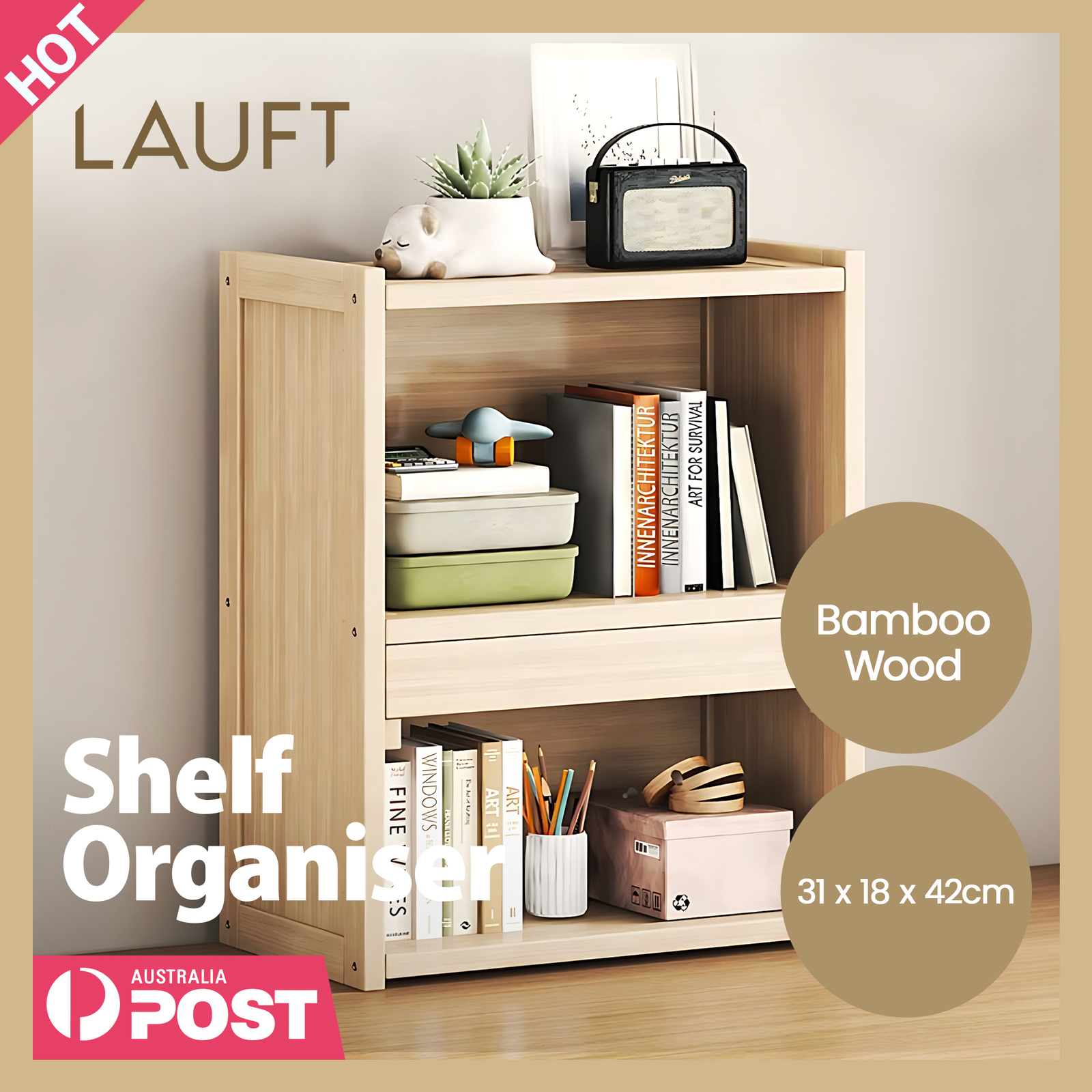 2-Tier Storage Shelf Display Bookshelf Bookcase Cube Storage Open Shelf