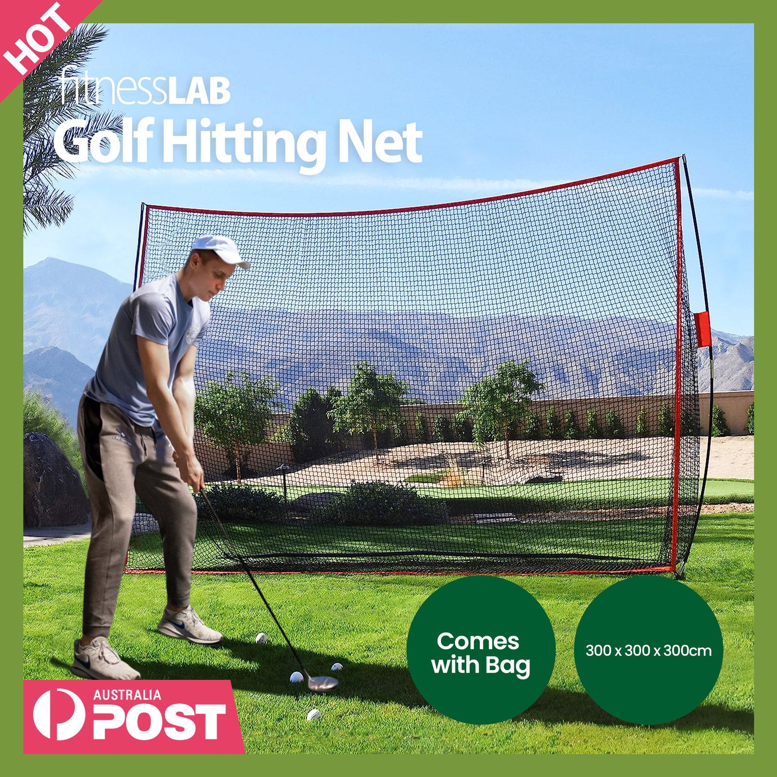 Golf Practice Net and Hitting Set Chipping Cage Driving Training Aids