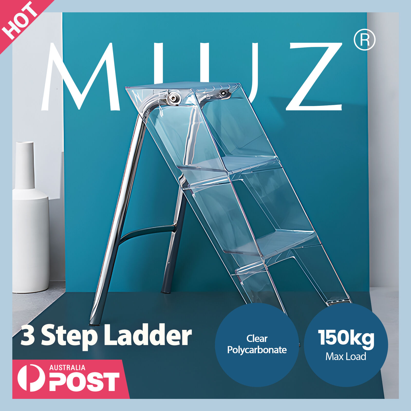 MIUZ 3 Step Ladder Folding Step Stools Side Table | Replica Kartell ...