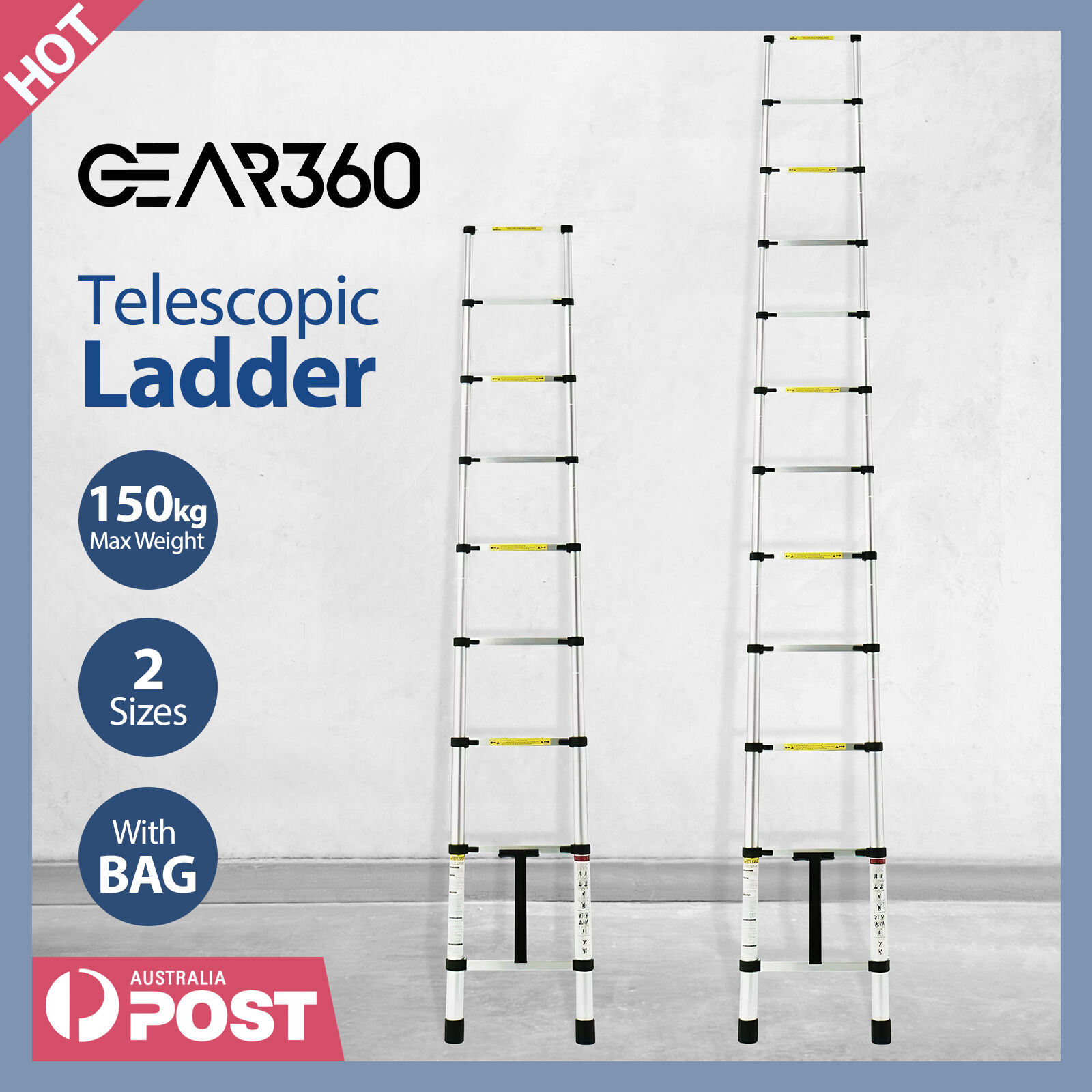 Telescopic Aluminium Ladder Extension Extendable Step Telescoping Ladder