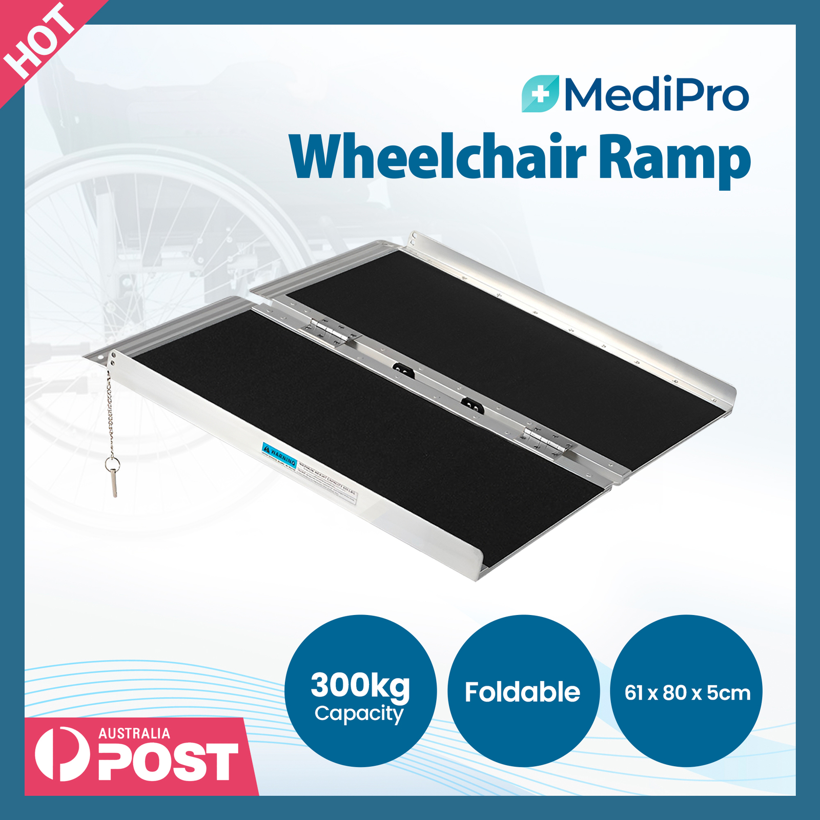 2FT Aluminium Wheelchair Ramp Folding Loading Access Portable Scooter ...