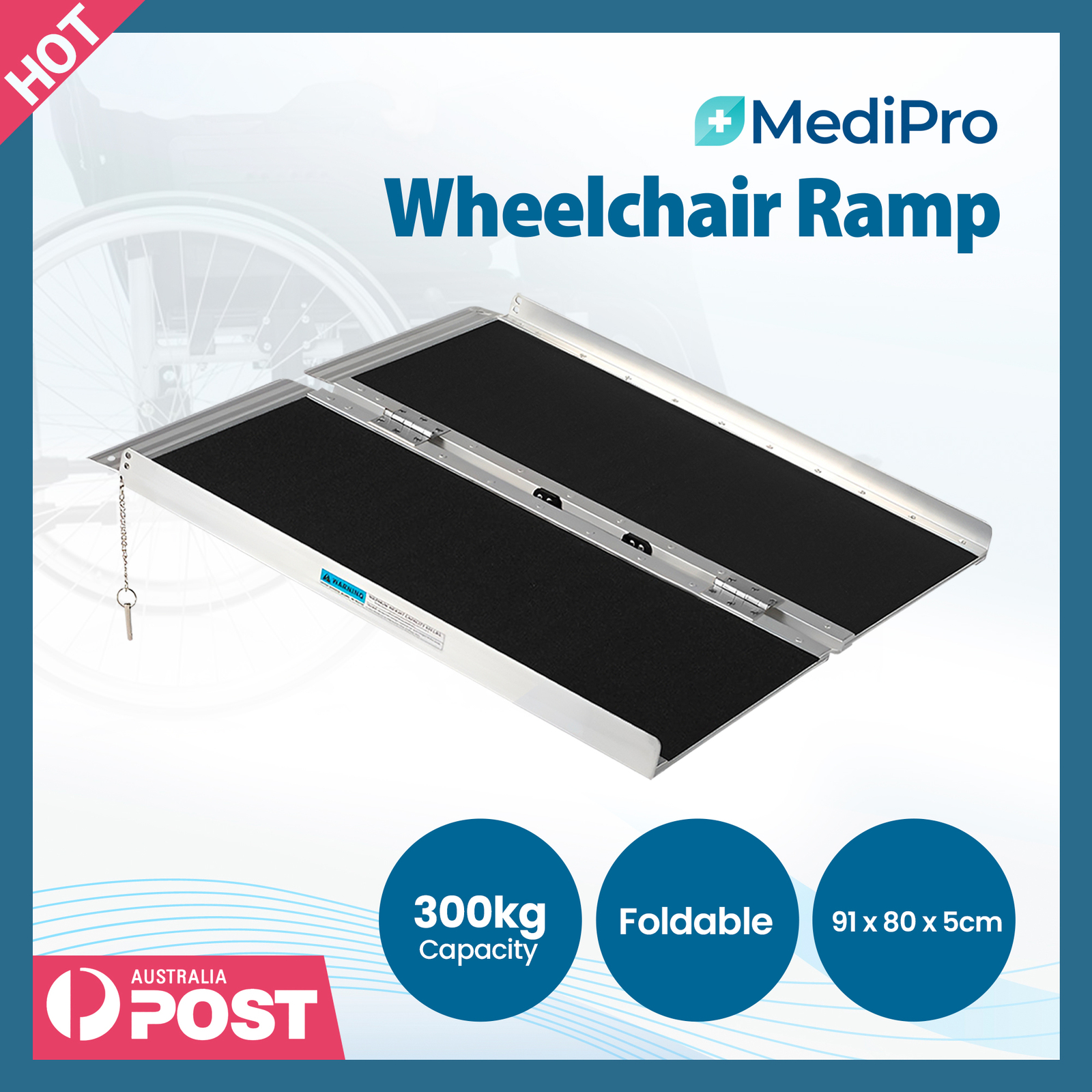 3FT Aluminium Wheelchair Ramp Folding Loading Access Portable Scooter ...