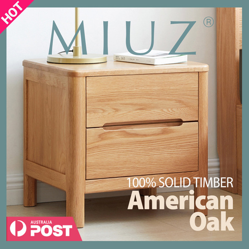 MIUZ Bedside Table Bed Side Tables Drawers Side Tables Solid Timber ...