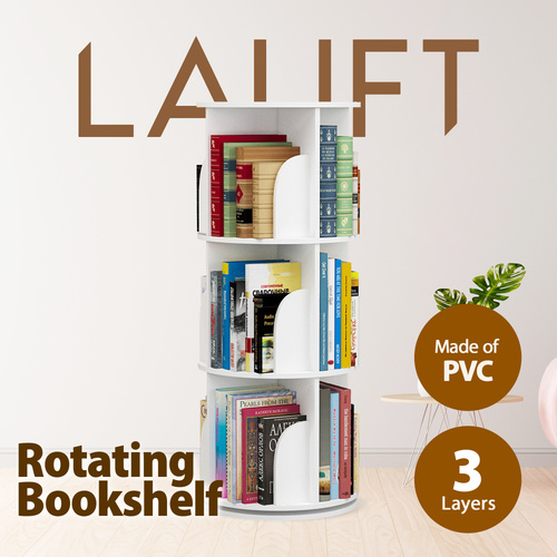 4-Tier Rotating Book Storage Shelf Bookcase Rotating Display Stand ...
